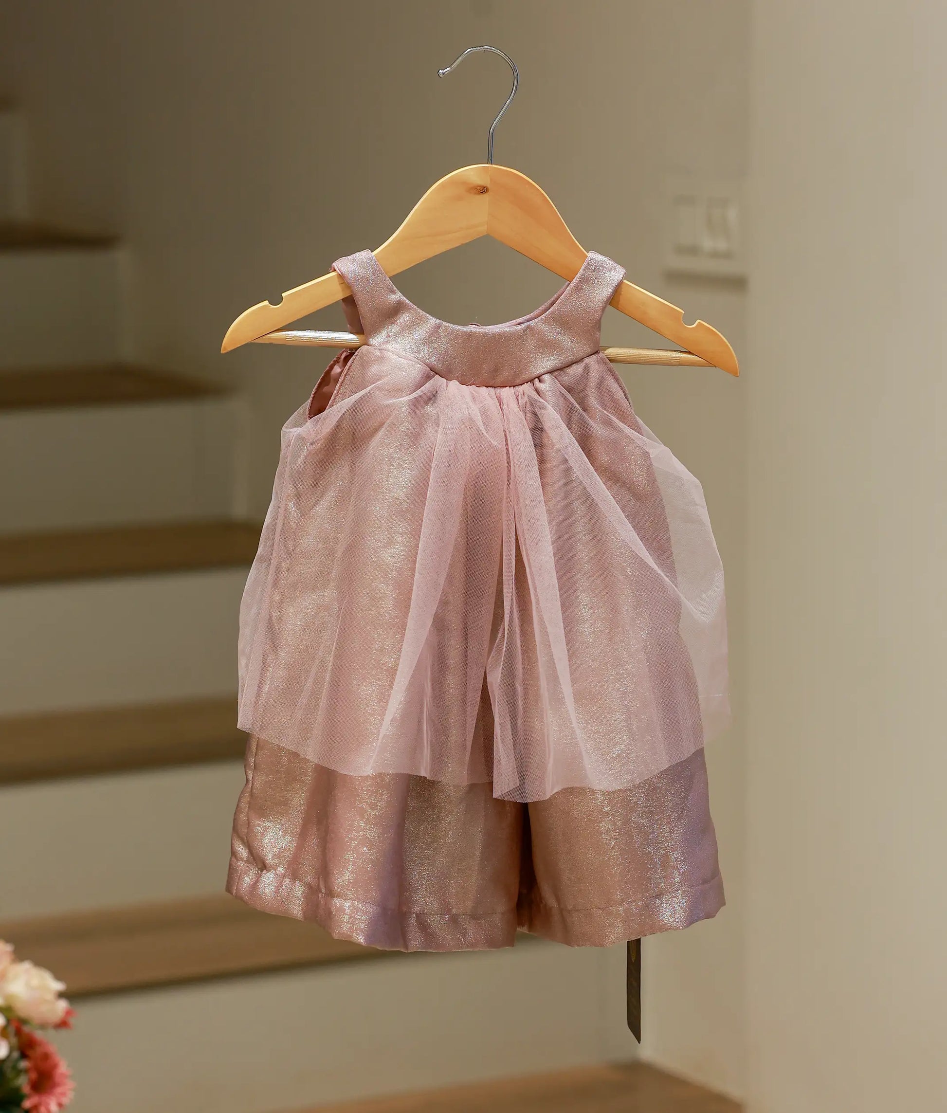 Onion Pink Milan Foil A-Line Frock For Baby Girl | Nakshatra Kids ...